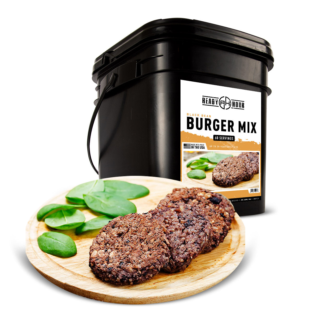 Black Bean Burger Emergency Food Bucket Kit | Ready Hour Bulk - My ...